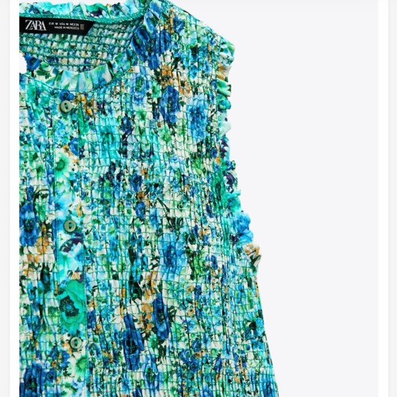 Zara | Tops | Nwt Zara Floral Smocked Button Up Shell | Poshmark
